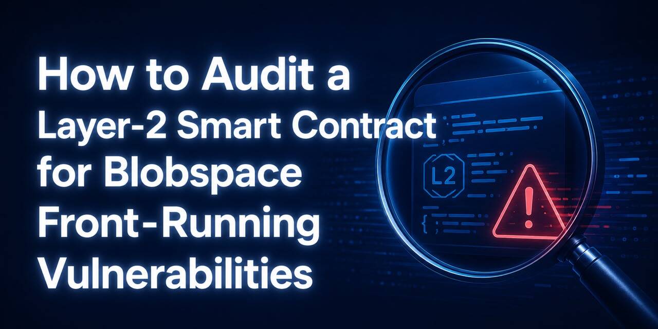 How to Audit a Layer-2 Smart Contract for Blobspace Front-Running ...